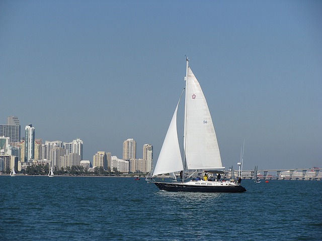 Sailing in calm waters of Biscayne Bay | Sailboat Charters in Miami and ...